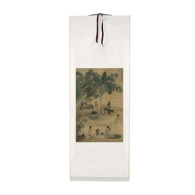 古代名家卷轴字画陈洪绶蕉林酌酒图客厅装饰画茶楼酒店背景墙挂画