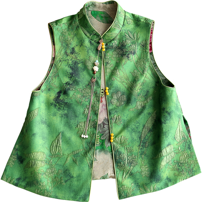 云澍原创交织香云纱立领小马甲