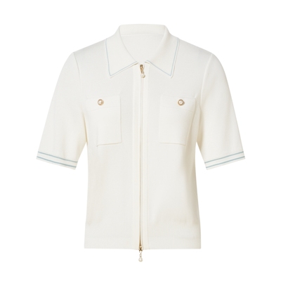 珂思冰丝针织开衫女短袖外套