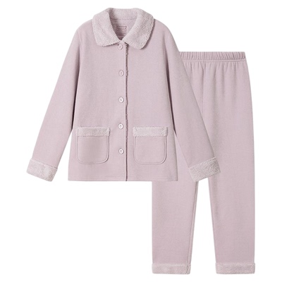 舒雅女士一体绒家居服套装