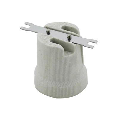 E27螺口浴霸全牙灯头灯座带支架底座加厚耐高温浴霸灯泡陶瓷灯头