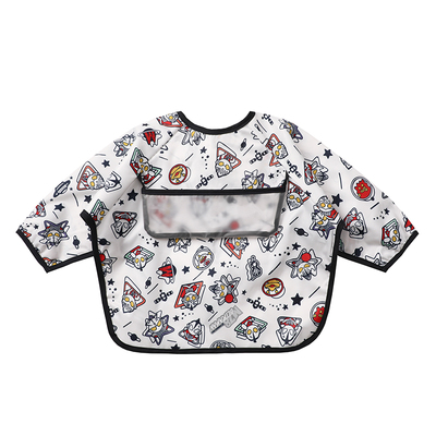 1-4岁日系全身防水防脏宝宝吃饭罩衣婴儿反穿衣儿童围兜系带免洗