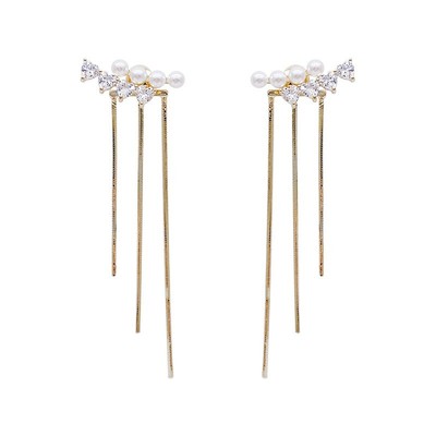 珍珠超闪浪漫流苏超仙耳环