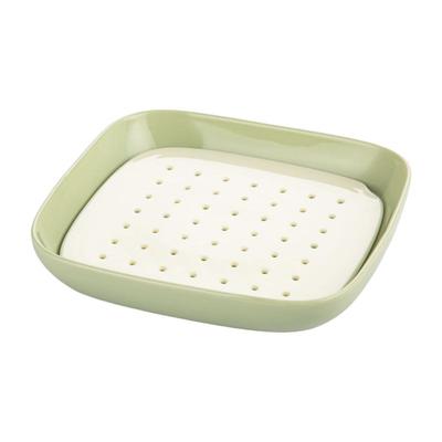 滴油烤盘陶瓷沥油架盘可烤箱可蒸