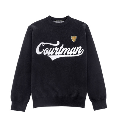 COURTMAN野球帝徽章字母圆领毛衣