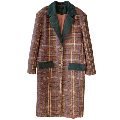 2025冬长款毛呢大衣气质宽松棉服