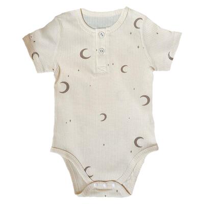 莫代尔棉婴儿无骨短袖包屁衣夏季