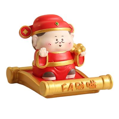 喜庆可爱小财神摆件手机支架礼物