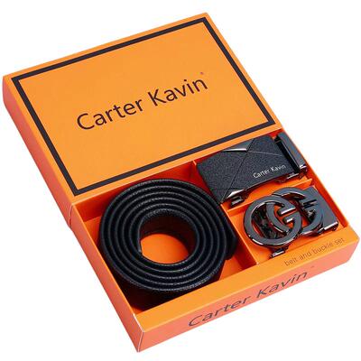 男士皮带真皮双扣头礼盒装