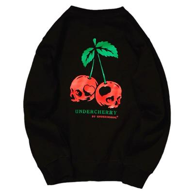 UNDERINSANE自曝原创设计 爱心骷髅樱桃卫衣 玫瑰乐队致敬咔叽