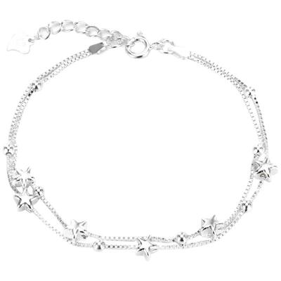 xxoff925银双层星星小众设计银珠