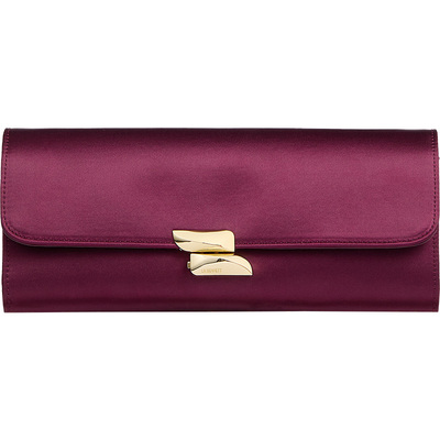 LK酒红缎面手拿包晚宴包