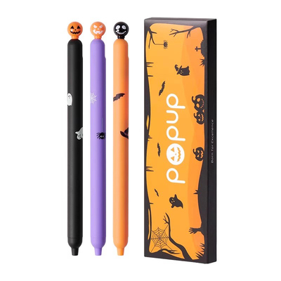 KACO灵悦SMILEYWORLD联名款POPUPST尖按动中性笔黑笔速干顺滑搞怪趣味文具笑脸表情包学生刷题笔大容量签字笔