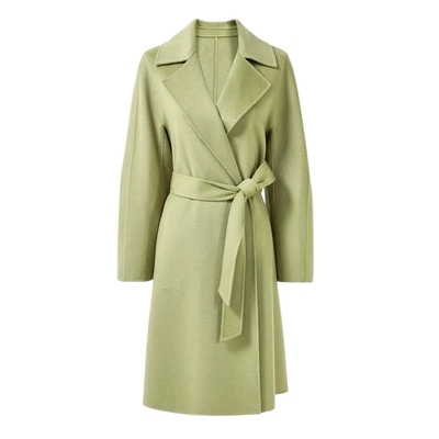 【菲妮尔Fairy】高级感桑蚕丝羊毛呢外套女装系带收腰中长款大衣