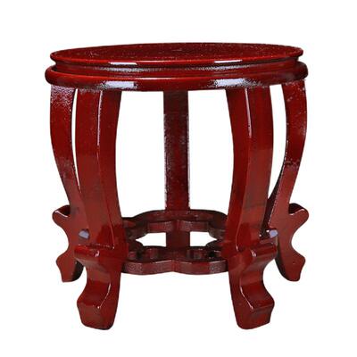 花瓶实木圆形盆栽奇石头摆件底座