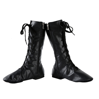 思棠舞蹈鞋舞蹈靴藏族艺考皮拉链