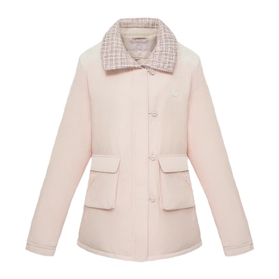 SunsetPark奶粉格纹派克羽绒服