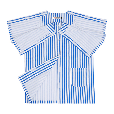 全开式病号服经典条纹纯棉耐氯漂