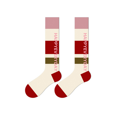 HAPPYLEMON字母小腿袜运动袜子