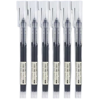 直液式中性笔速干走珠笔0.5ins高颜值简约大容量刷题笔红笔学习