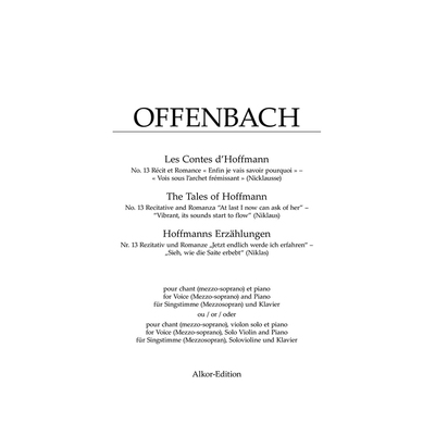 奥芬巴赫声乐和钢琴原版乐谱书