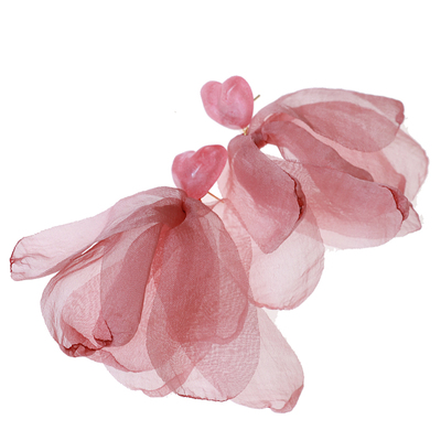 甜美布艺轻巧耳环可改耳夹