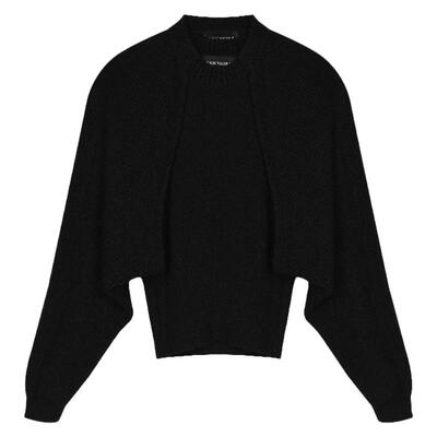 迪丽热巴同款开衫背心毛衣两件套