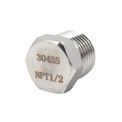 316L不锈钢堵头外丝管堵外六角丝堵油塞闷头PT/NPT/4分6分1寸堵头