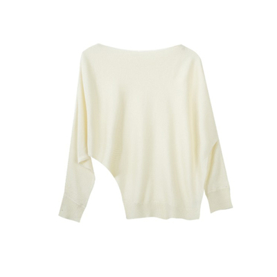 张小某一字领针织衫女长袖秋冬