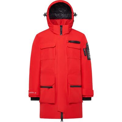 波司登户外防风连帽中长羽绒服