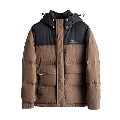 高品质蓬松保暖时尚拼色羽绒服
