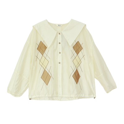 瑞尔夏季薄款防晒大翻领菱格外套