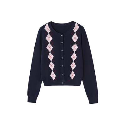 indicia标记纯绵羊毛开衫