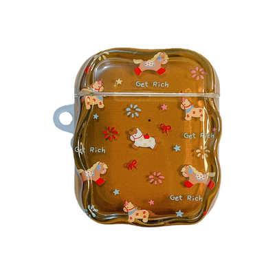 适用airpods保护套复古星星木马