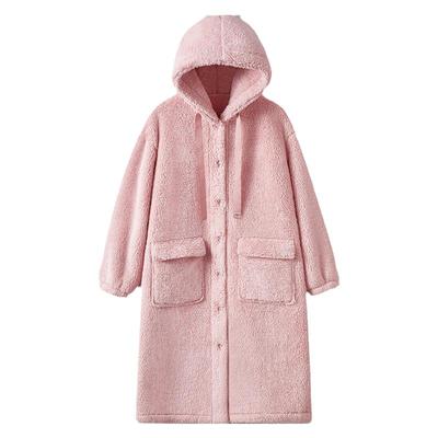 可外穿珊瑚绒睡衣红豆加厚