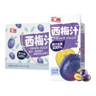 汇源果汁西梅汁200ml*12盒礼盒