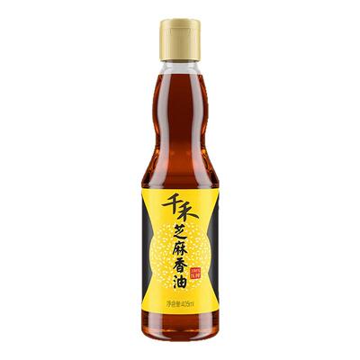 千禾芝麻香油405ml*1瓶玻璃瓶装