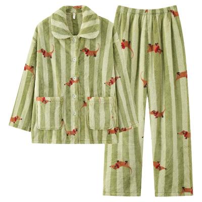 睡衣男女珊瑚绒卡通家居服