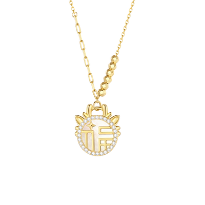 【生日礼物】周大生迎福龙银项链