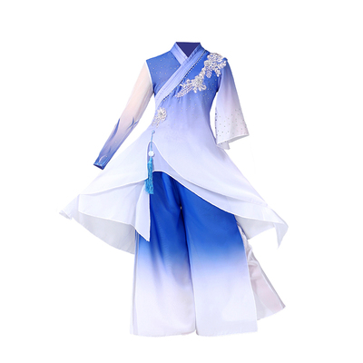新款儿童汉唐古典舞蹈演出服装中国风纱衣飘逸舞蹈练功服女套装