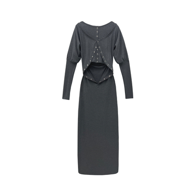 DUEECHEN假两件造型感连衣裙