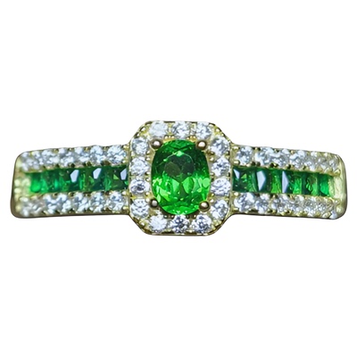 沙弗来戒指 名贵小莎 稀少小莎 名不虚传的闪亮～宽戒壁 精工镶嵌