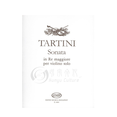 朱塞佩 塔蒂尼 D大调奏鸣曲 小提琴独奏 布达佩斯 原版进口乐谱书 Tartini Giuseppe Sonate in re maggiore Violin Z6461