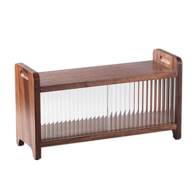 实木桌面博古架胡桃木多层茶杯架