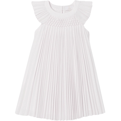 优雅百褶刺绣荷叶边连衣裙