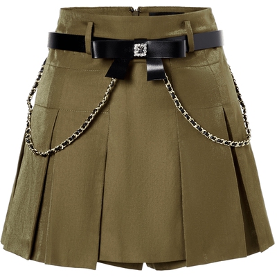 【奥莱】MAXRIENY学院风A字百褶半身裙夏款高腰裙子