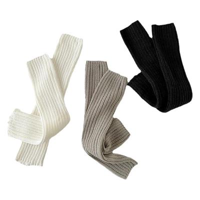 灰色袜套女秋冬针织堆堆袜显腿细