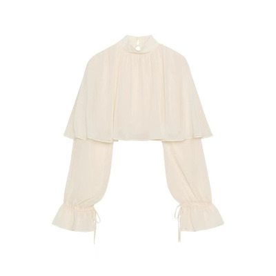 飘逸清冷气质感叠层装饰上衣