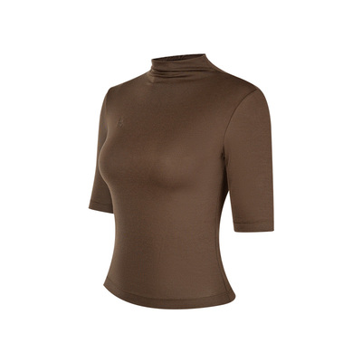 Aria Leisure 修身运动休闲长袖T恤女健身瑜伽服上衣半高领短袖