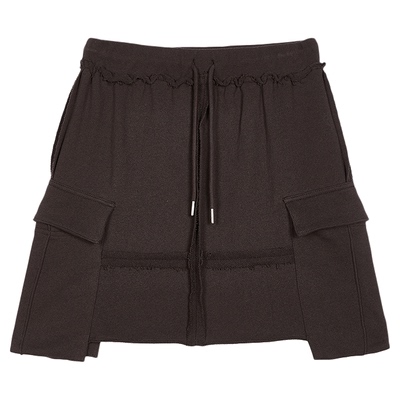 SLY秋季新品休闲工装风口袋拼接抽绳松紧腰半裙030IAY81-2951